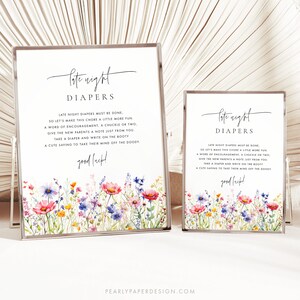Late Night Diapers Sign Template, Printable Late Night Diaper Sign ...