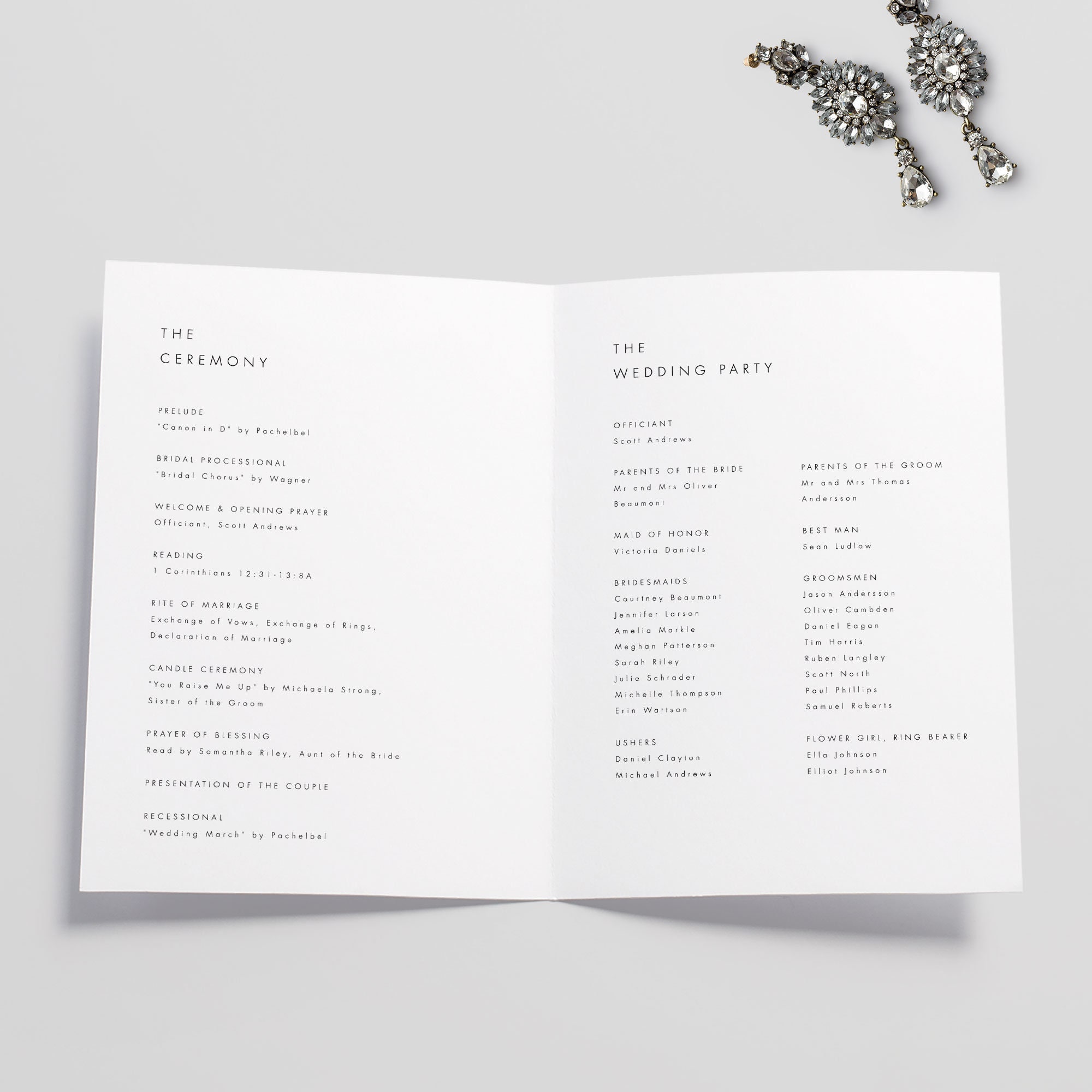 Minimalist Wedding Program Booklet Wedding Ceremony Program | Etsy