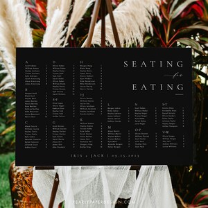 Black and White Alphabetical Seating Chart Template Download Minimalist ...