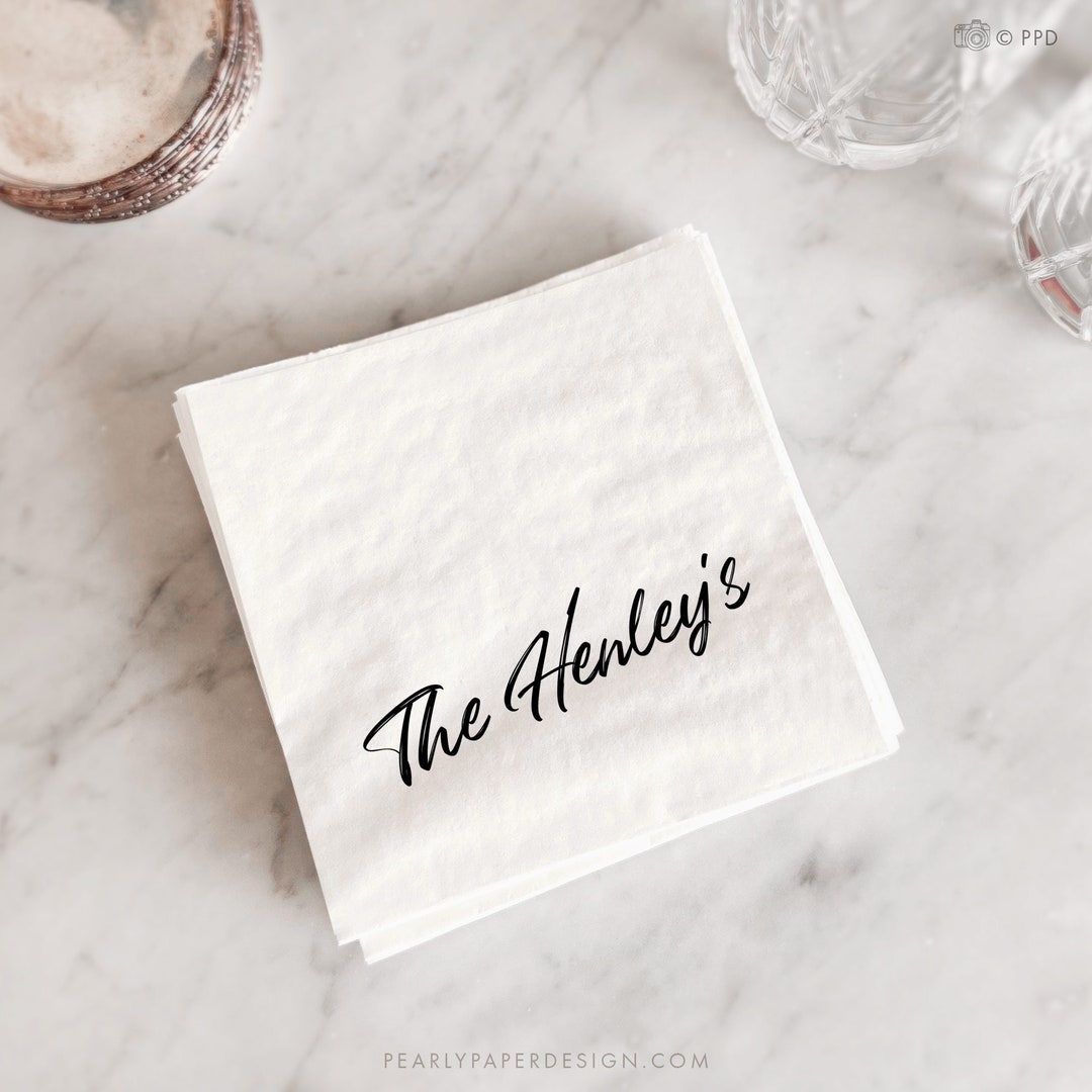 Cocktail Napkin Template, Modern Napkin Template, Editable Napkin ...