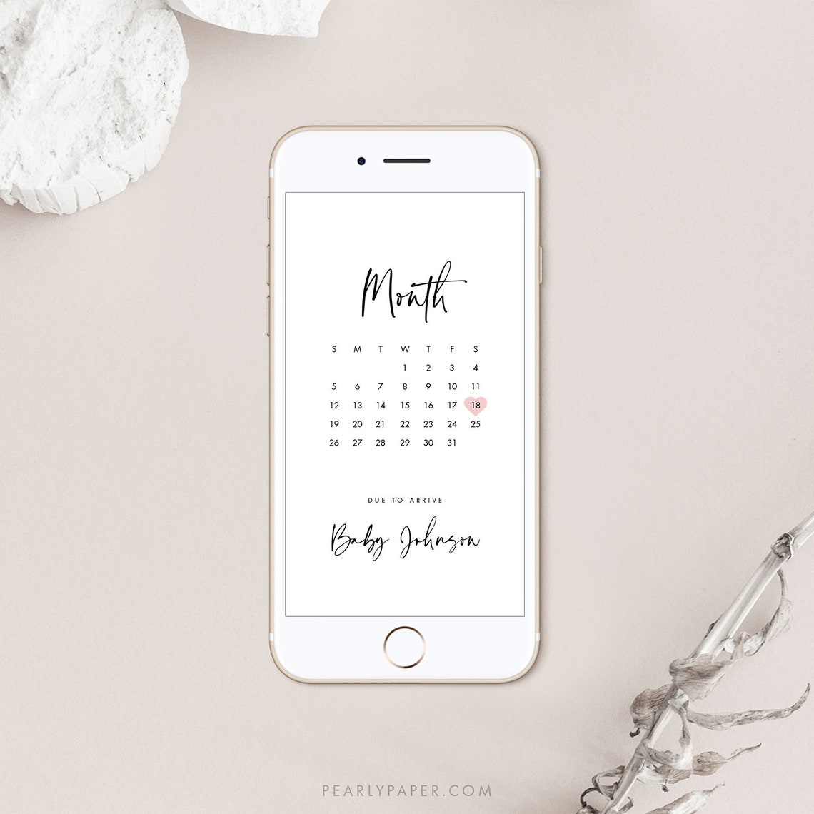 Electronic Pregnancy Due Date Calendar Evite Template Download - Etsy