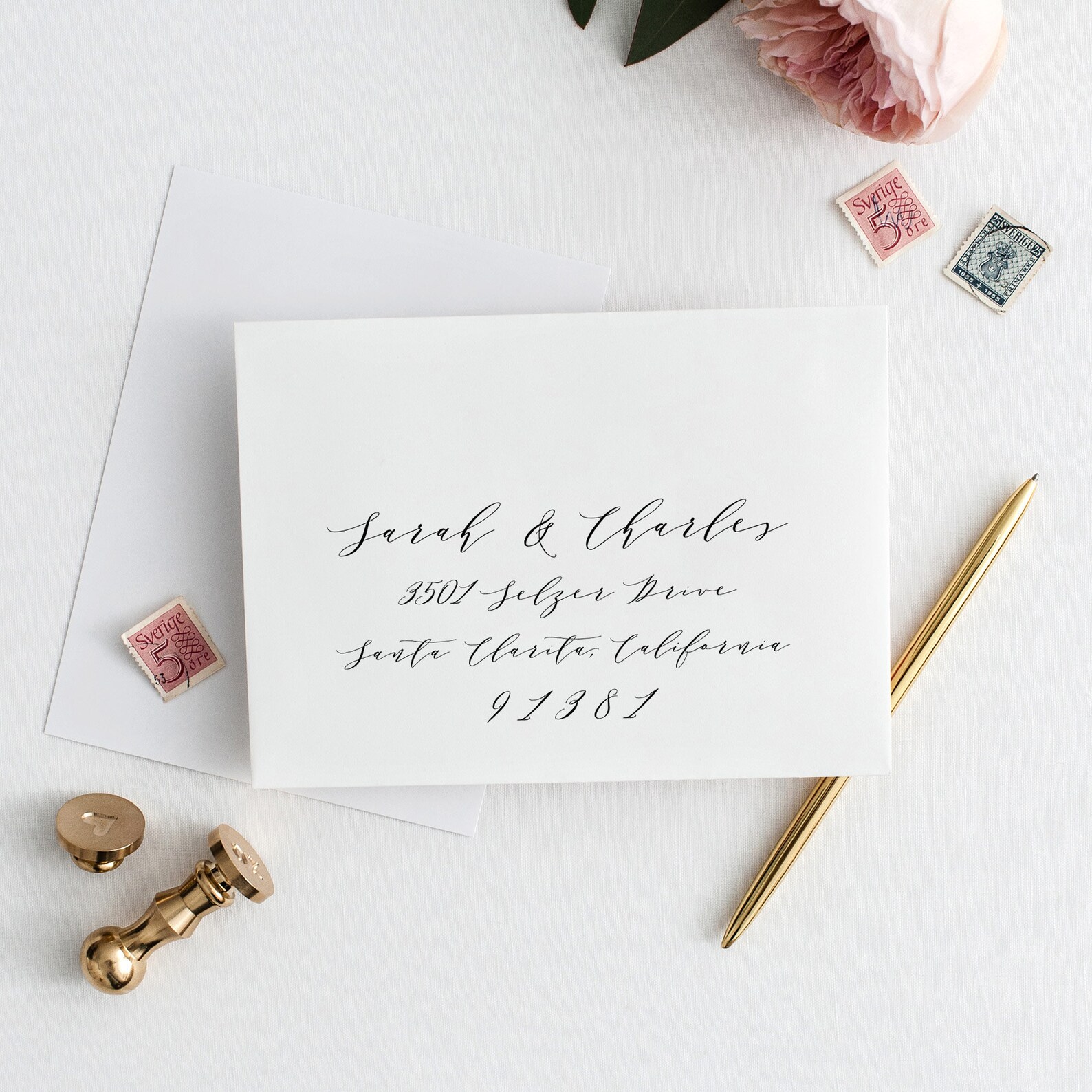 Envelope Template Calligraphy Printable Wedding Envelope - Etsy