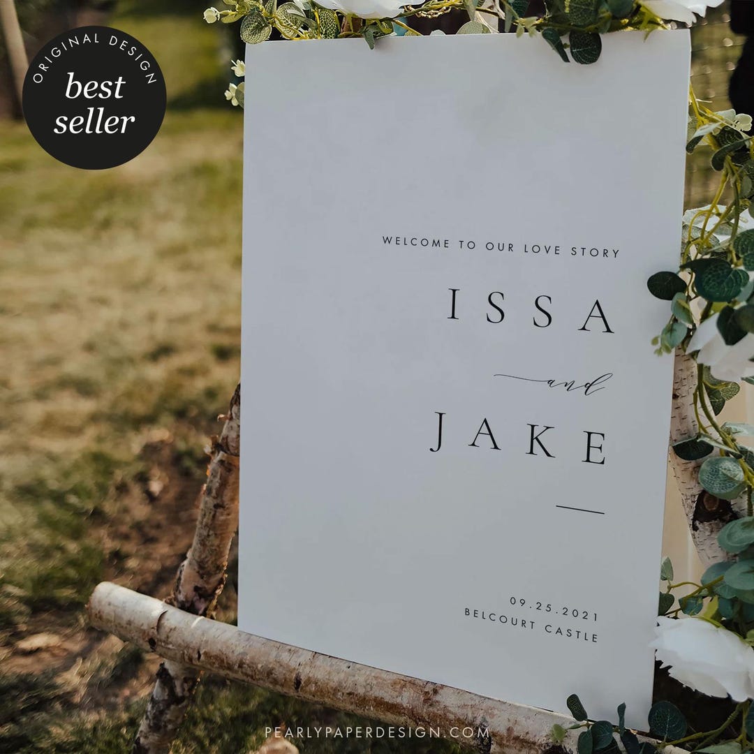 Editable Wedding Sign Template, Minimalist Wedding Welcome Sign, Issa ...