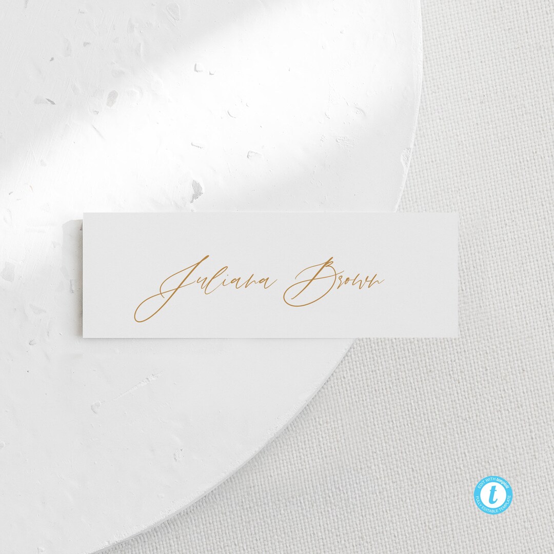 Place Card Template Download Script Name Card Tag Place Cards Modern ...