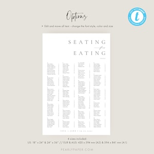 Alphabetical Seating Chart Template Download Minimalist Seating ...