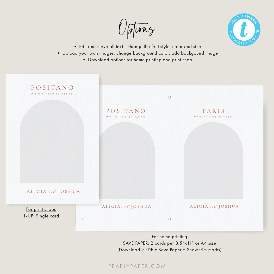 Arch Photo Table numbers template download Templett | Etsy