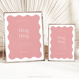 Phone Message Guest Book Sign, Audio Guestbook Sign Template, Ring Ring ...