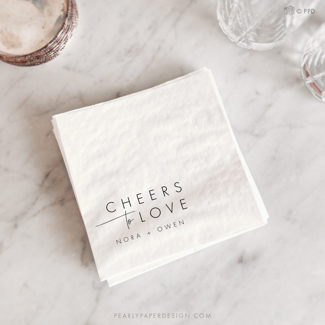 Cocktail Napkin Template, Minimalist Napkin Template, Editable Napkin ...