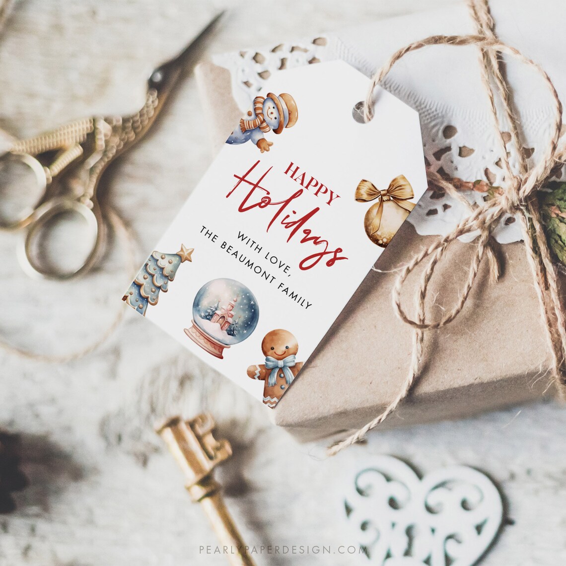 Happy Holidays Gift Tag Template, Printable Christmas Gift Tags ...