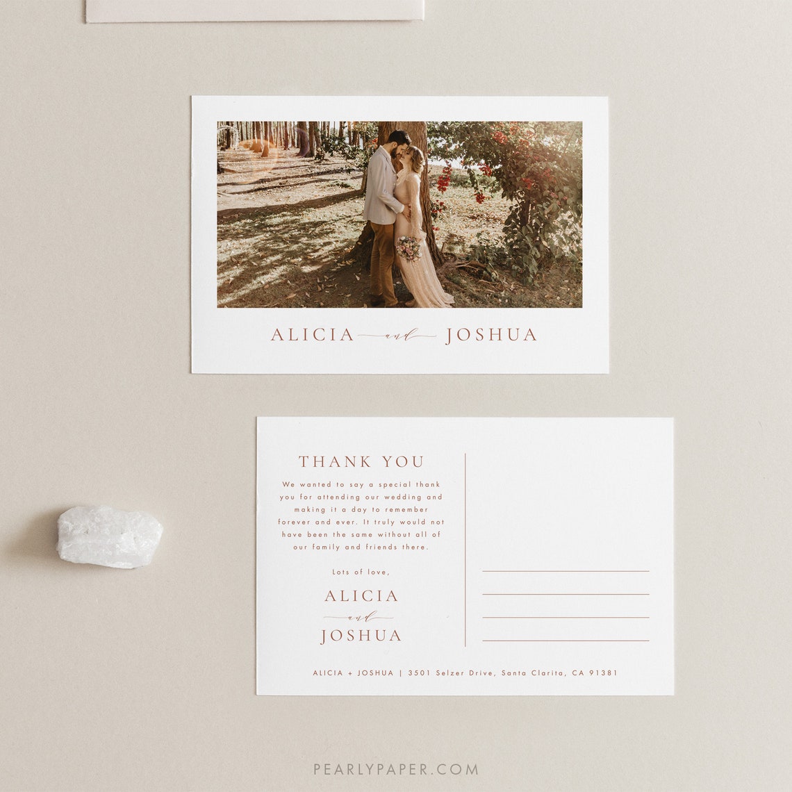 Printable Thank You Postcard Template Download Rust and Terracotta ...