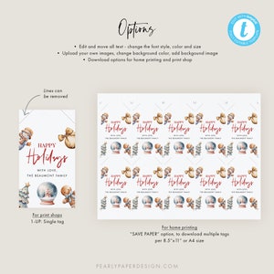 Happy Holidays Gift Tag Template, Printable Christmas Gift Tags ...