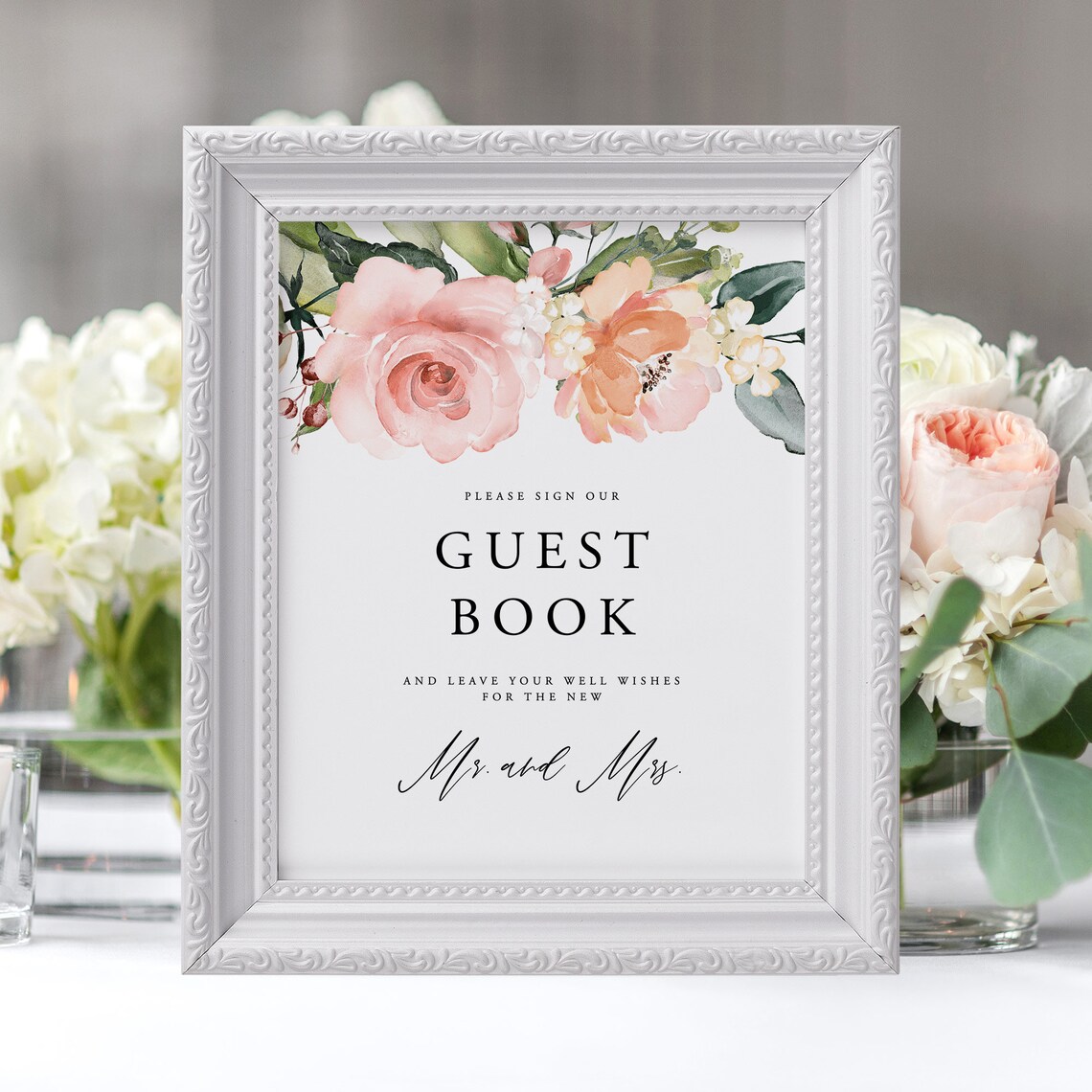 Wedding Guest Book Sign Template Download Guest Book Wedding | Etsy