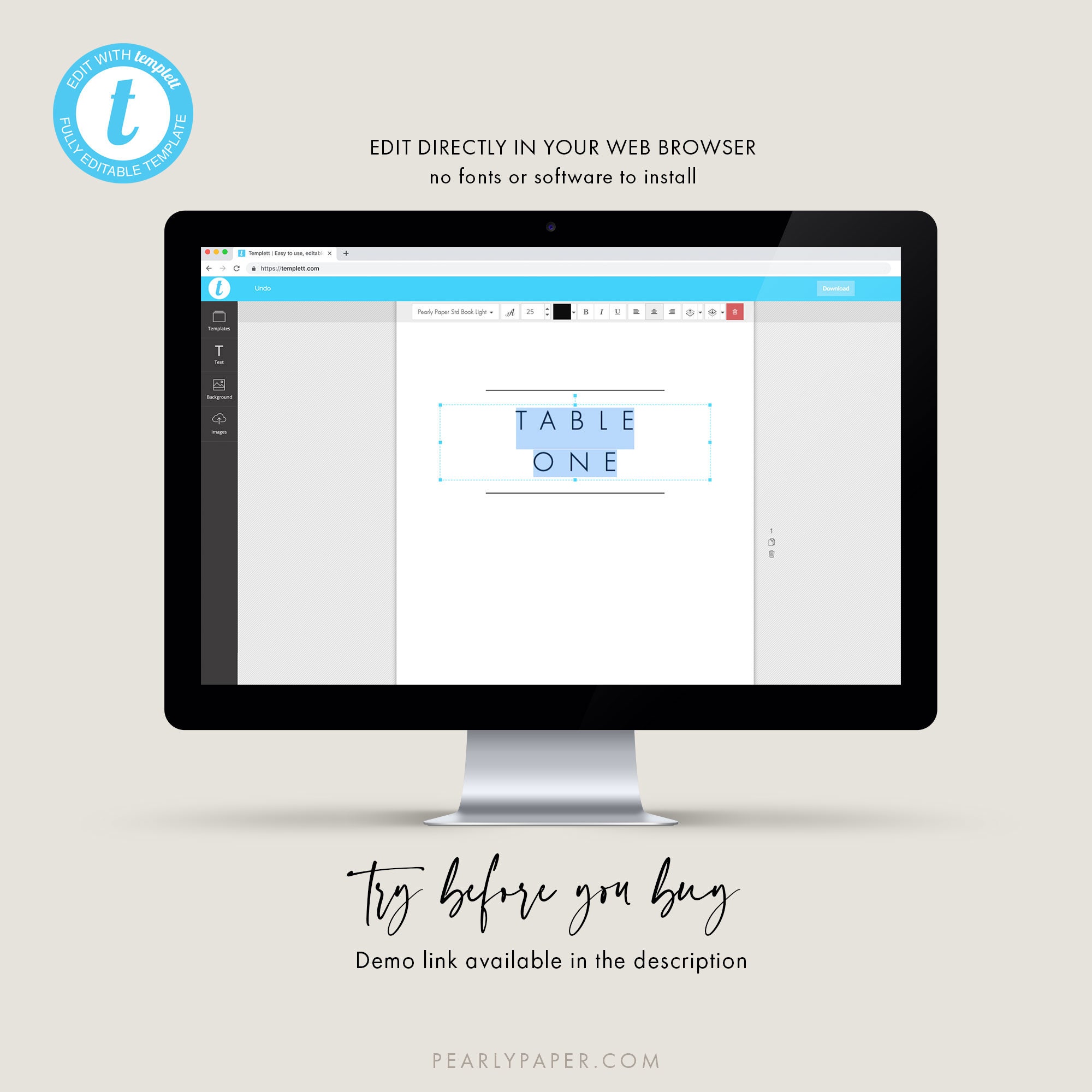 MODERN Table Numbers Template Download Templett Wedding Table - Etsy