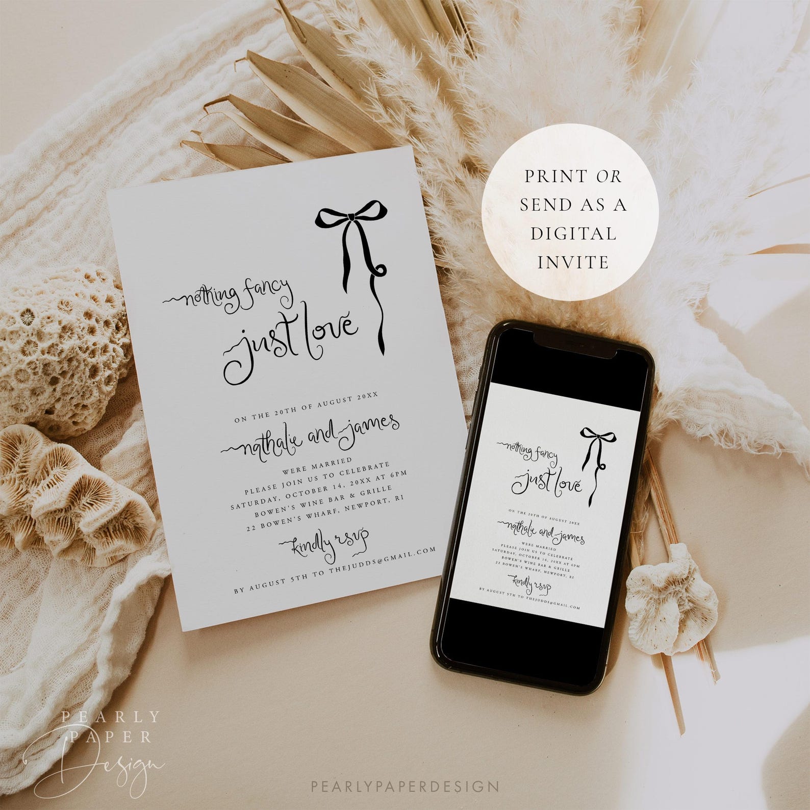 Nothing Fancy Just Love Invitation Template, Reception Party Invitation ...