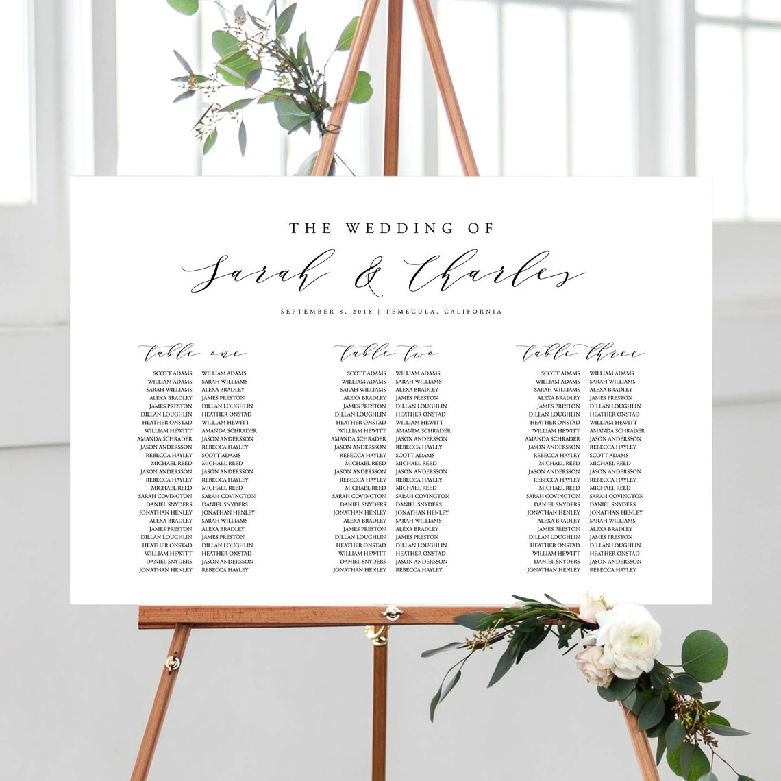 Printable Seating Chart Template Editable Seating Plan Long | Etsy