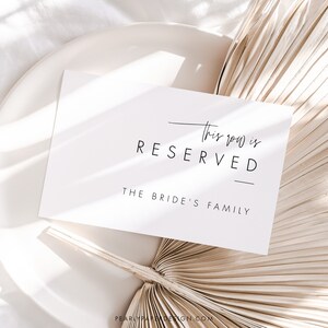 Minimalist Seating Sign Template, Reserved Seating Sign, Printable ...