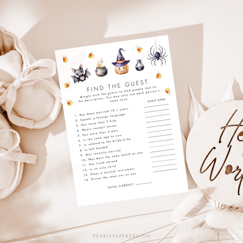 Find the Guest Baby Shower Game Template, Halloween Baby Game Template ...