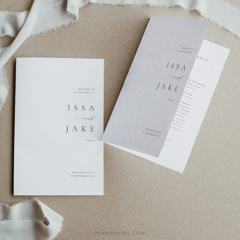 Wedding Program Booklet Template Elegant Wedding Ceremony - Etsy