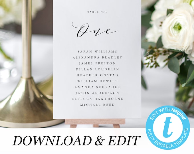 Table Numbers Template Templett Printable Table Numbers Table Number ...