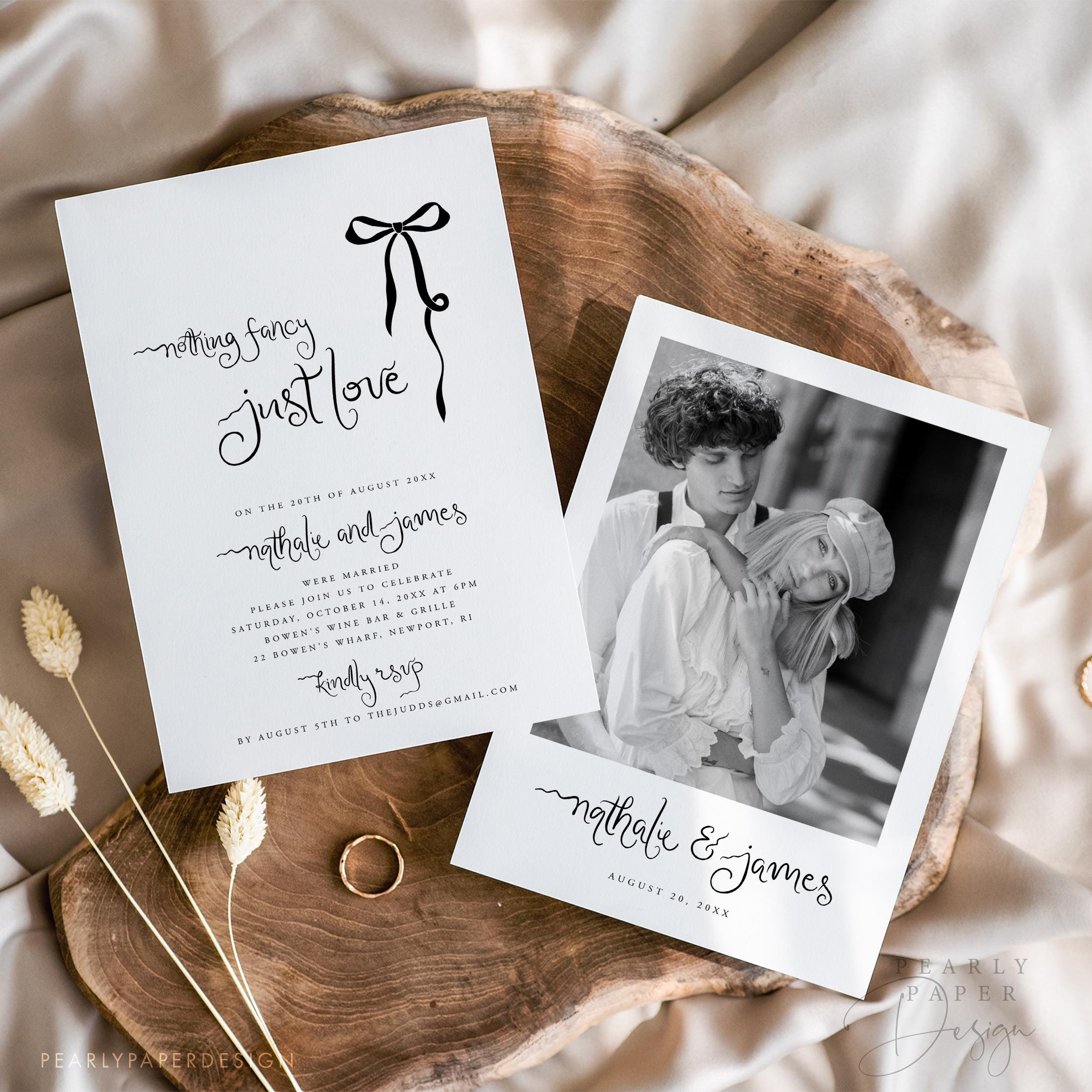 Nothing Fancy Just Love Invitation Template, Reception Party Invitation ...