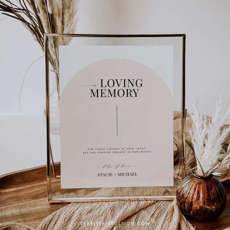 Arch in Loving Memory Wedding Template Download Wedding Sign - Etsy UK