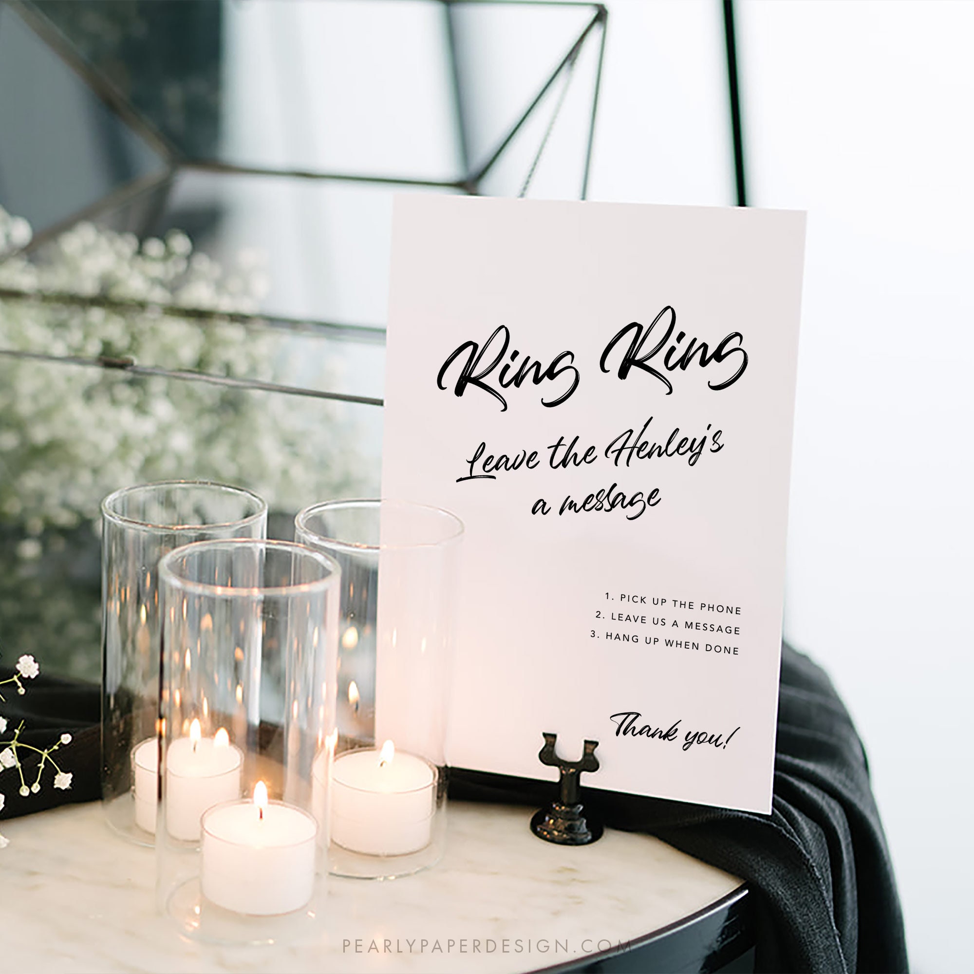 Phone Message Guest Book Sign, Audio Guestbook Sign Template, Modern ...
