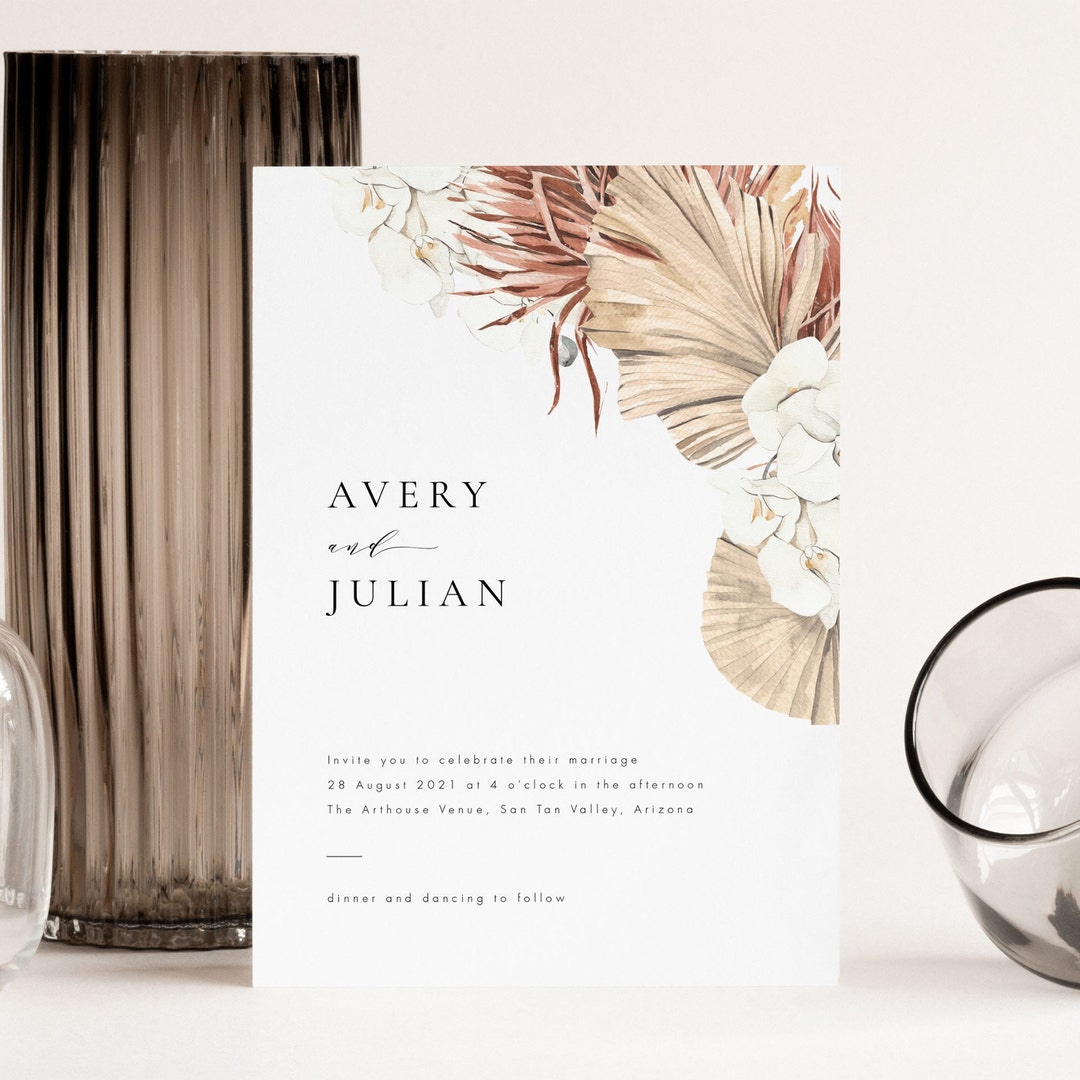 Bohemian Wedding Invitation Template Download Desert Boho Wedding ...