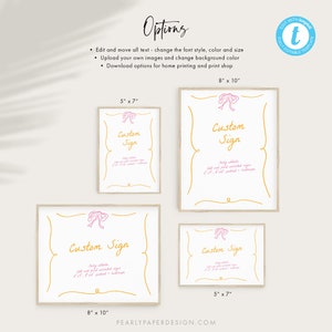 Editable Custom Sign Template, Whimsical Sign Printable, Printable ...