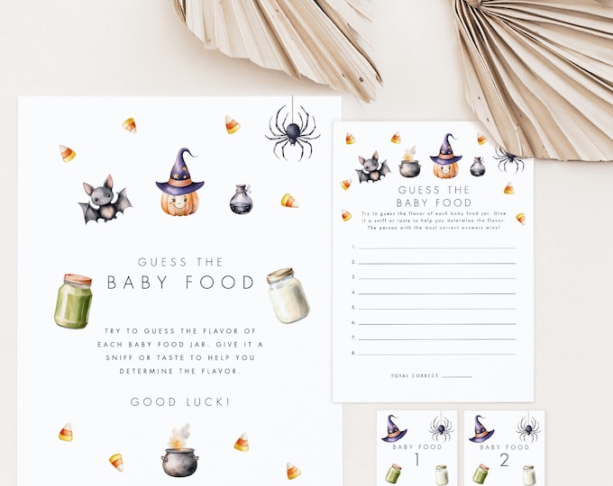 Guess the Baby Food Baby Shower Game Template, Baby Food Game, Spooky ...