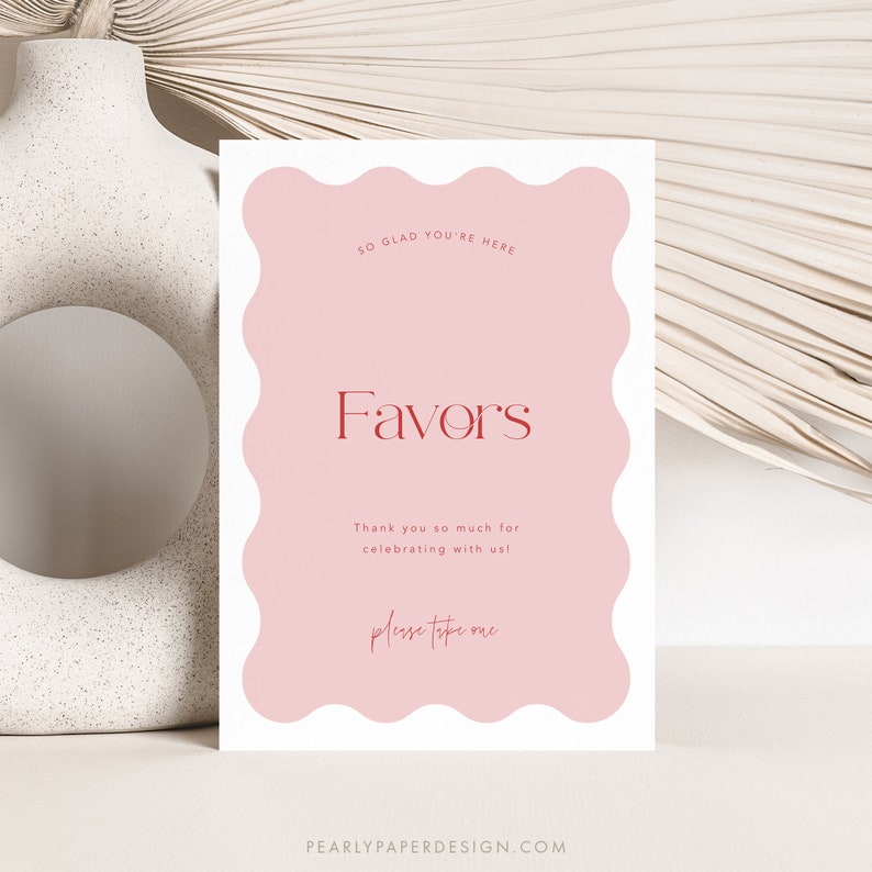 Printable Favors Sign Template Download Modern Wedding Favor Sign ...