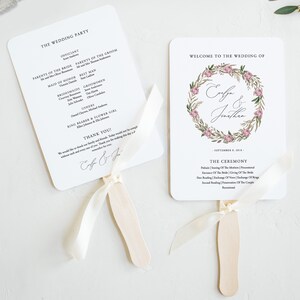 Wedding Program Fan Template Printable Editable Wedding Program ...