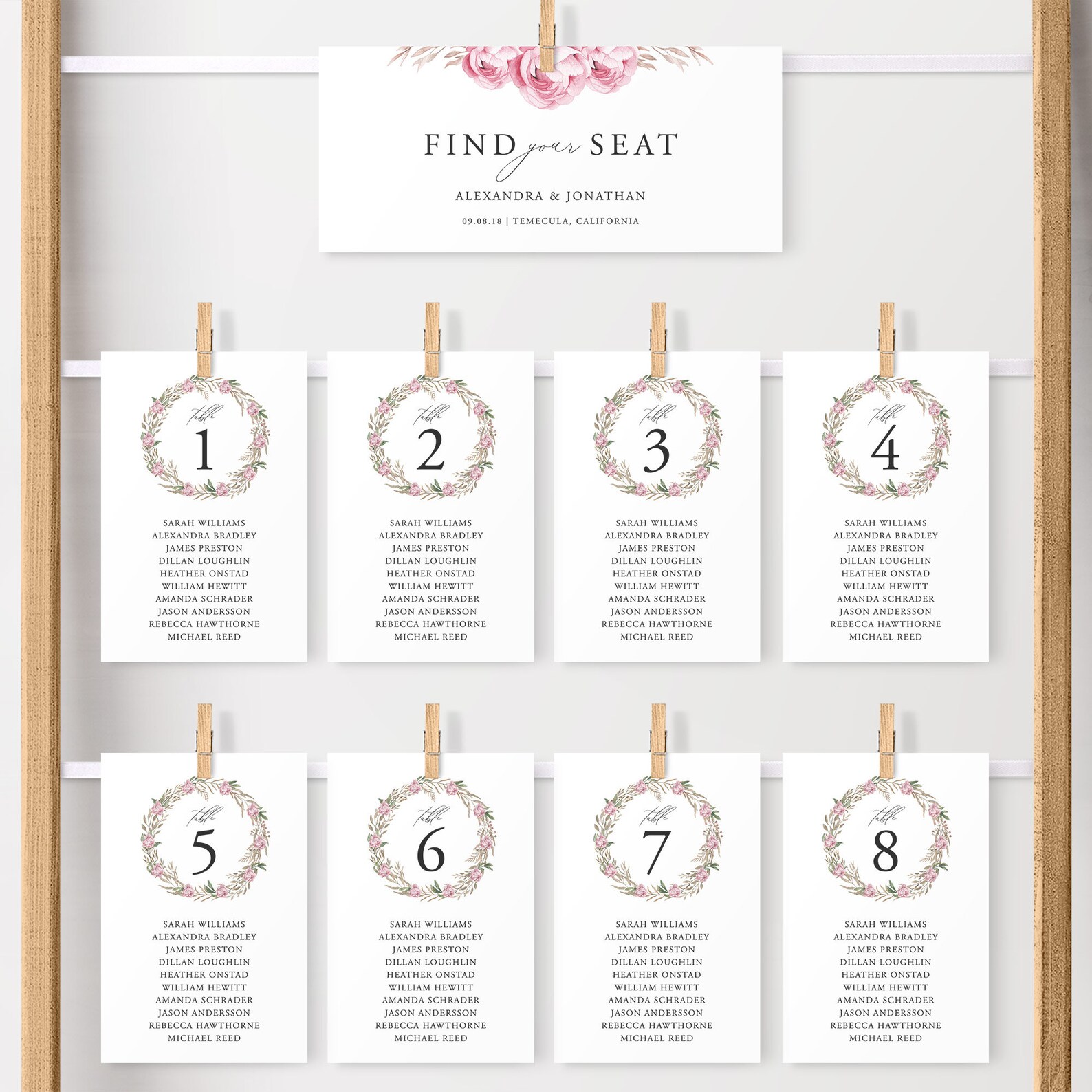 Editable Seating Chart Cards Template Floral Table Cards | Etsy
