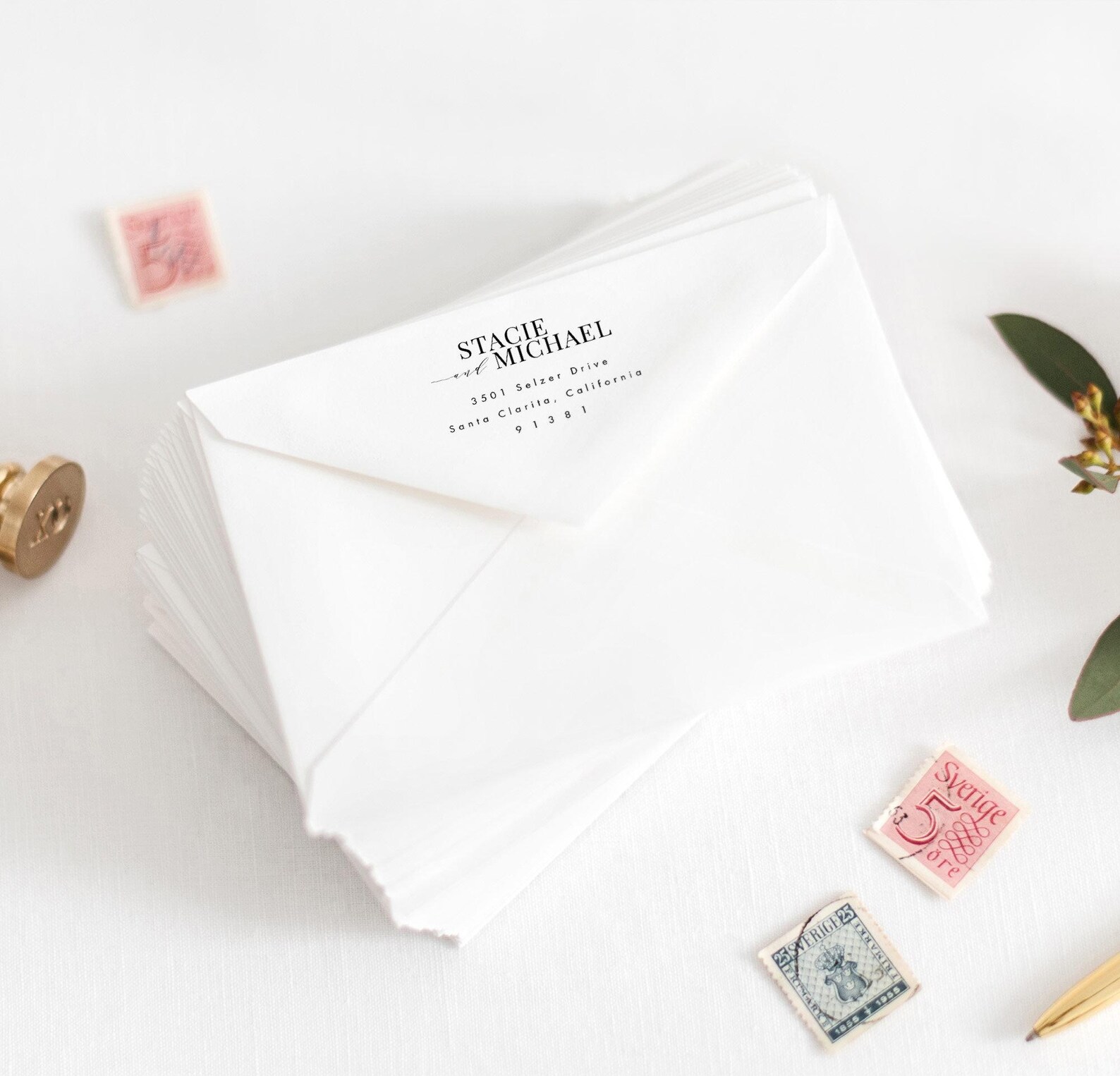 Simple Envelope Template, Modern Printable Wedding Envelope Templett ...