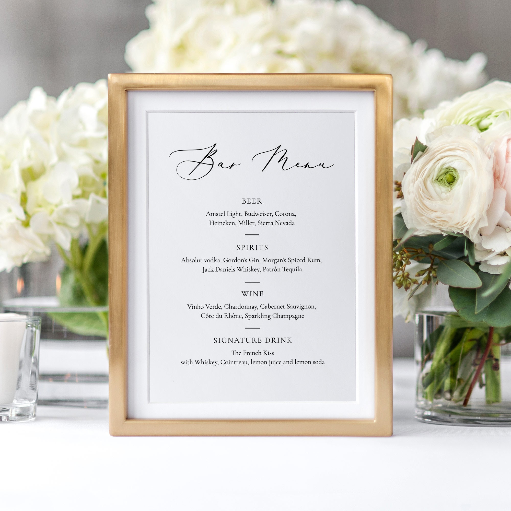 Printable Wedding Bar Menu Template Bar Sign Bar Menu - Etsy