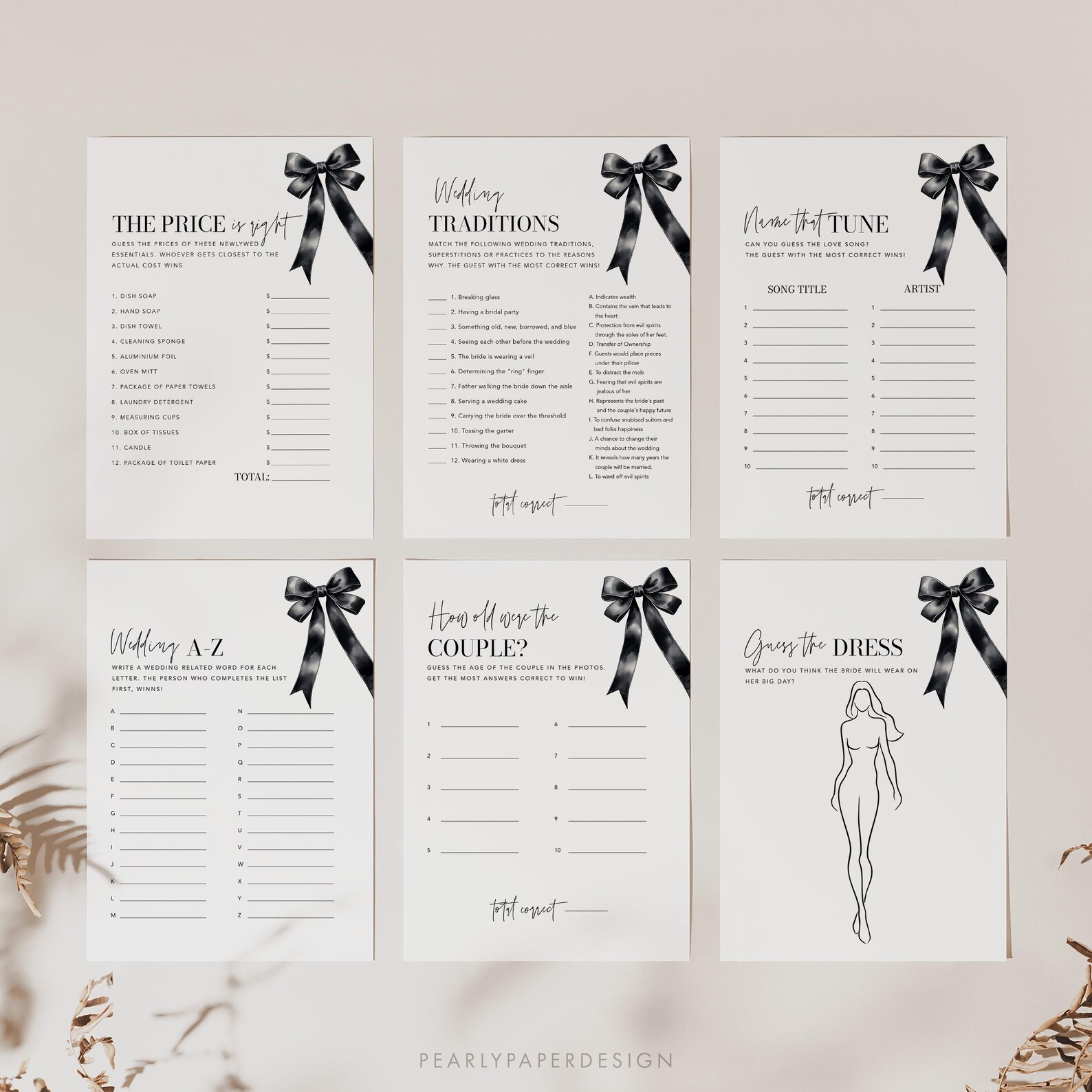 Coquette Bridal Shower Games Bundle, Printable Shower Game Bundle With ...