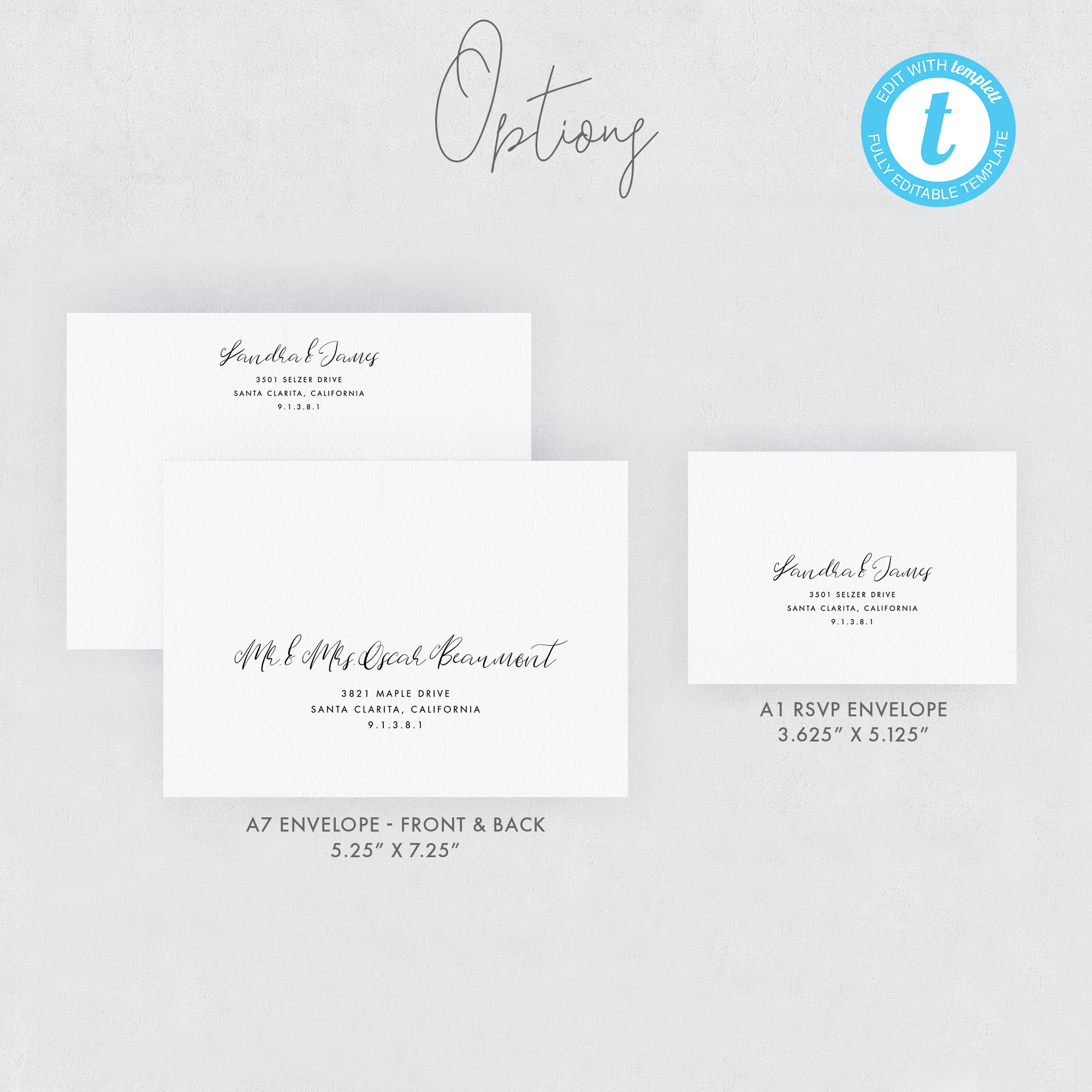 Envelope Template Address Label Printable Wedding Envelope | Etsy