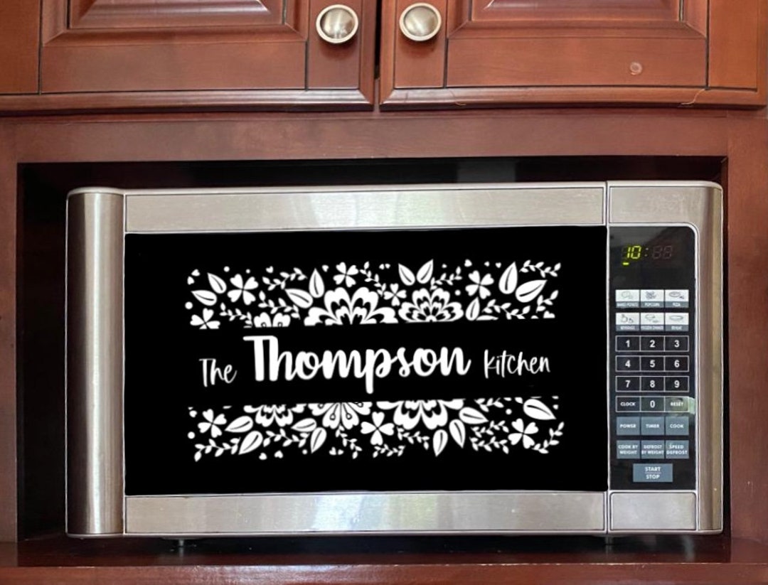 Custom Floral Microwave Vinyl Decal Sticker Personalized With - Etsy