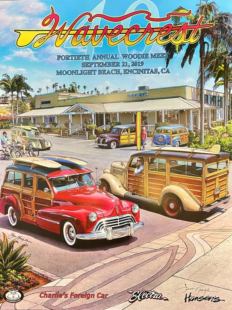 Classic 2019 Wavecrest Woodie Meet Poster: Vintage 40th Woody Meet ...