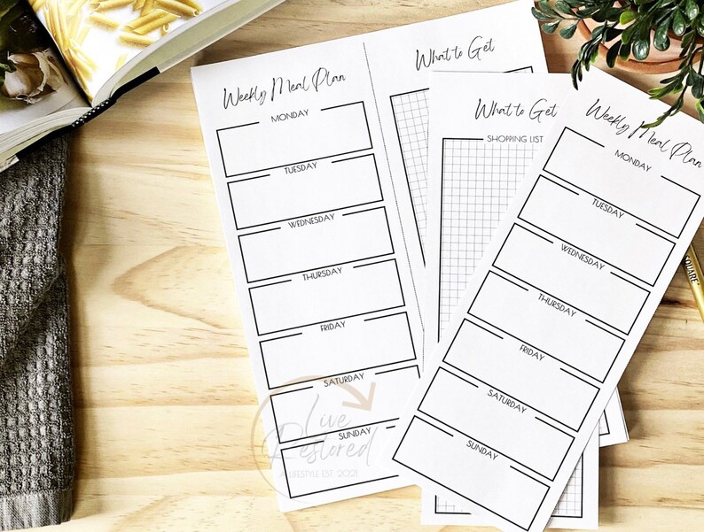 Notepad | Meal Plan | Weekly Menu - Etsy