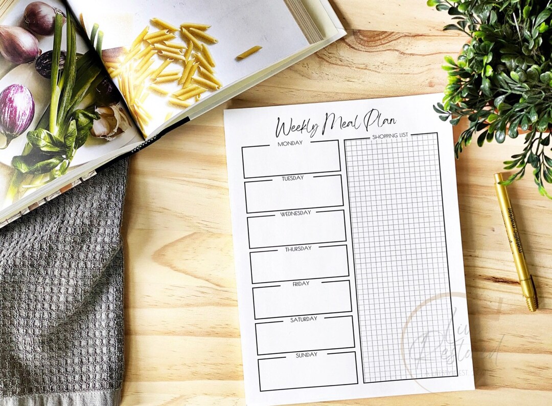 Notepad | Meal Plan | Weekly Menu - Etsy