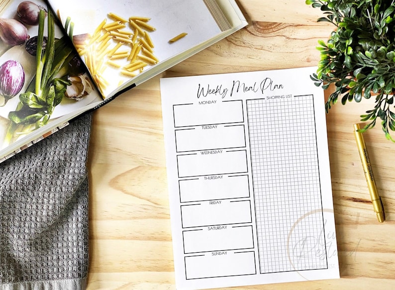 Notepad | Meal Plan | Weekly Menu - Etsy
