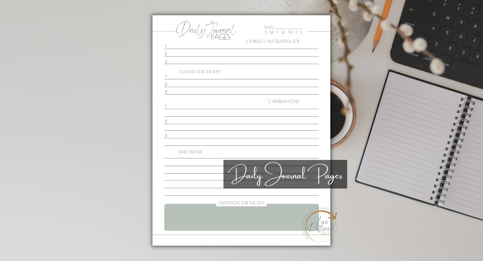 Daily Pages Bundle | DOWNLOADABLE | Daily Journal | Daily Schedule ...