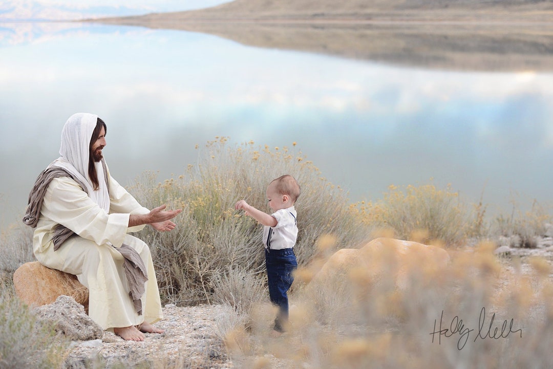 Jesus Christ Sitting With Children Digital Backdrop/background Plus ...