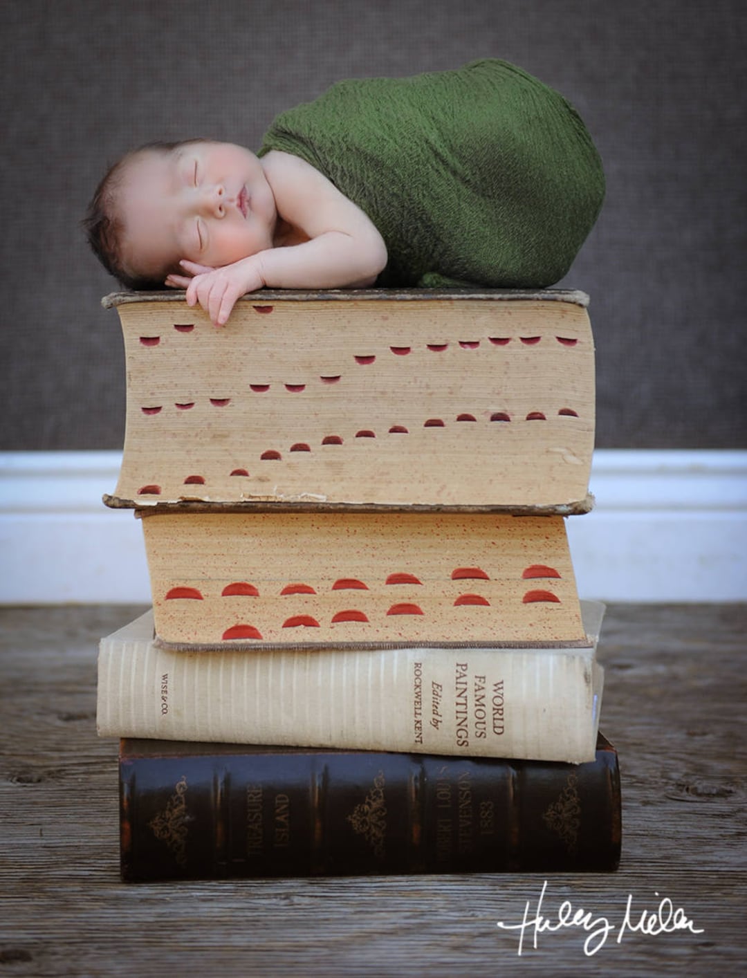 Newborn Digital Backdrop Big Books Stacked Library Reading Theme ...