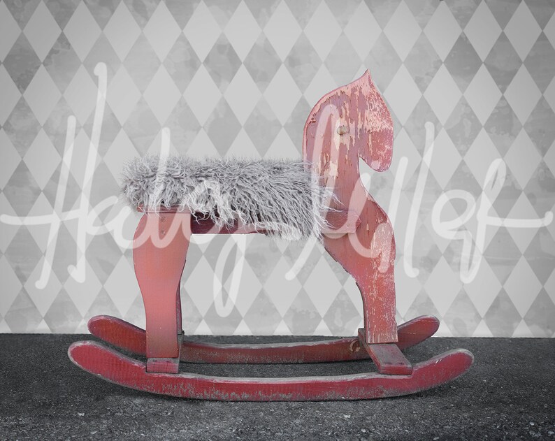 Vintage Red Rocking Horse Newborn Digital Backdrop/background - Etsy