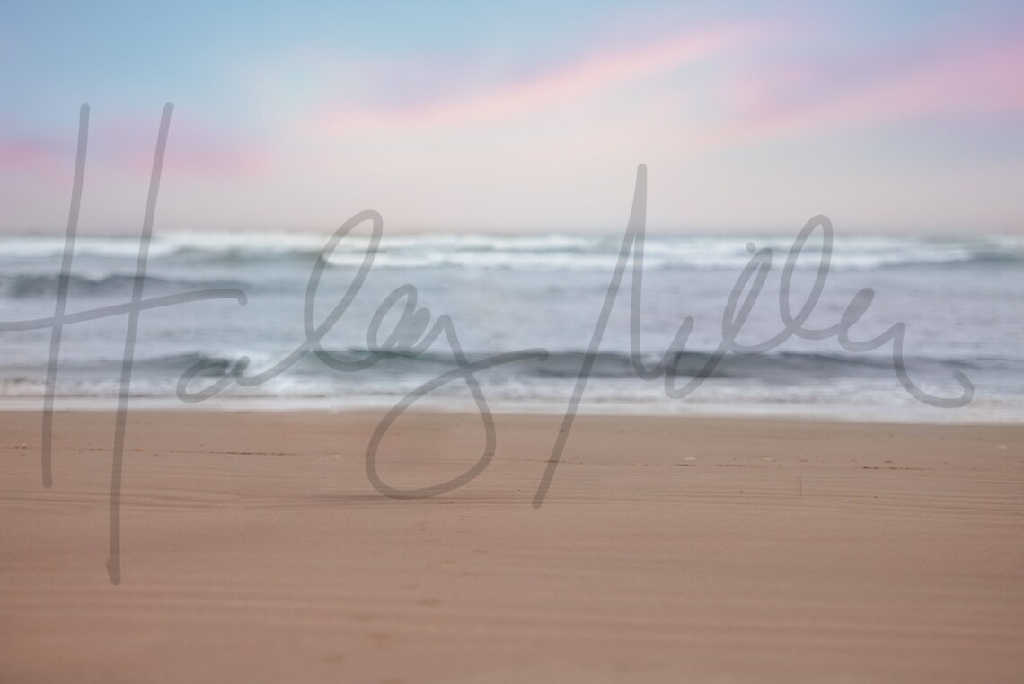 Oregon Ocean Beach Waves Sand Digital Backdrop Background Instant ...