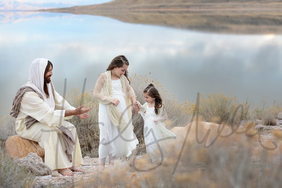 Jesus Christ Sitting With Children Digital Backdrop/background - Etsy