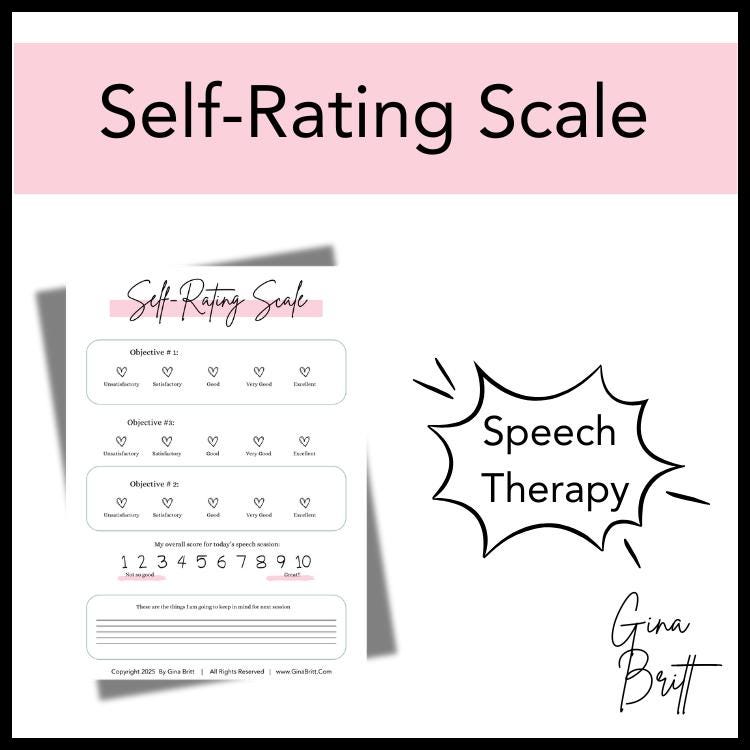 Self-rating Scale | Speech Therapy - Etsy