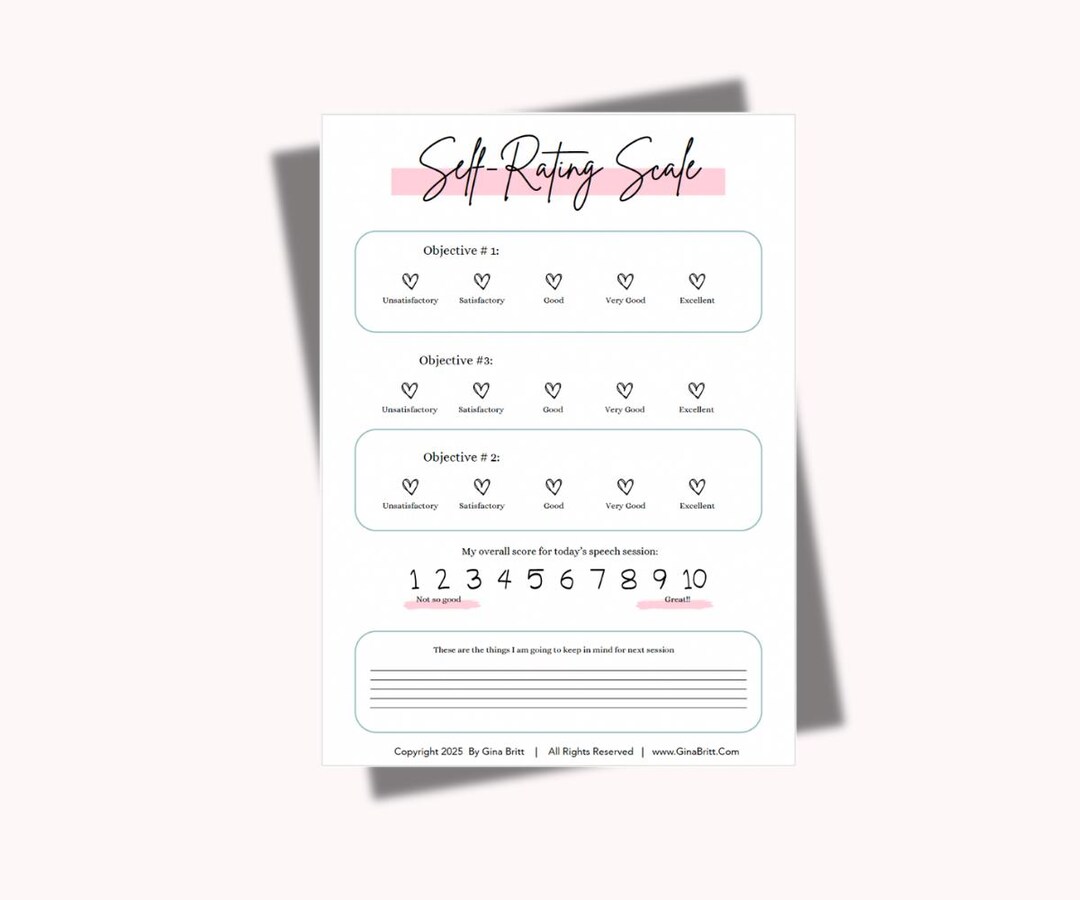 Self-rating Scale | Speech Therapy - Etsy