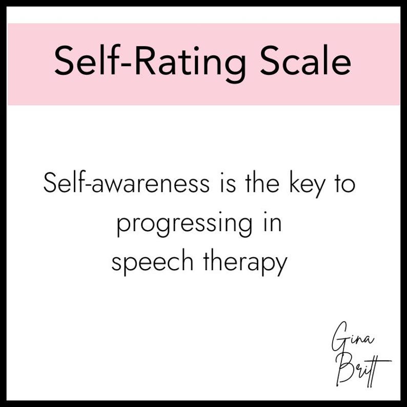 Self-rating Scale | Speech Therapy - Etsy